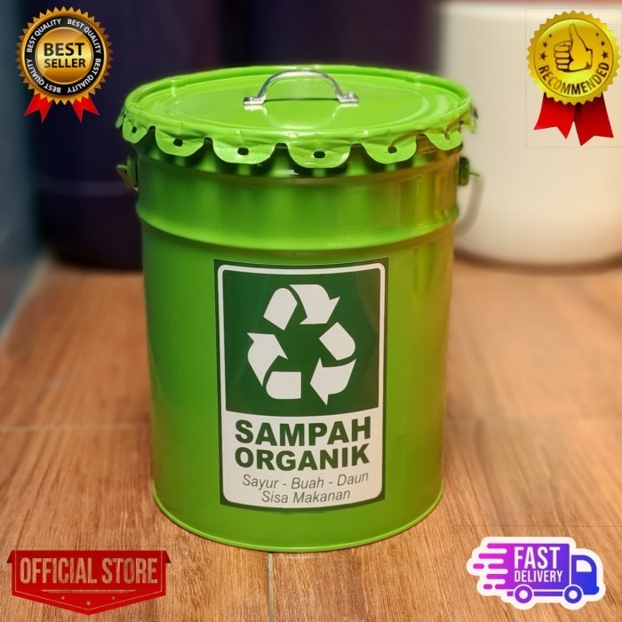 Jual Tempat Sampah Kaleng 20 Liter Organik/Non Organik/B3/Residu/Logam ...