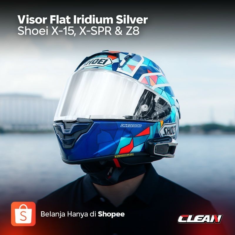 Jual CLEAN Kaca Helm Shoei Z8 X-15 X-SPR Iridium Silver | Shopee Indonesia
