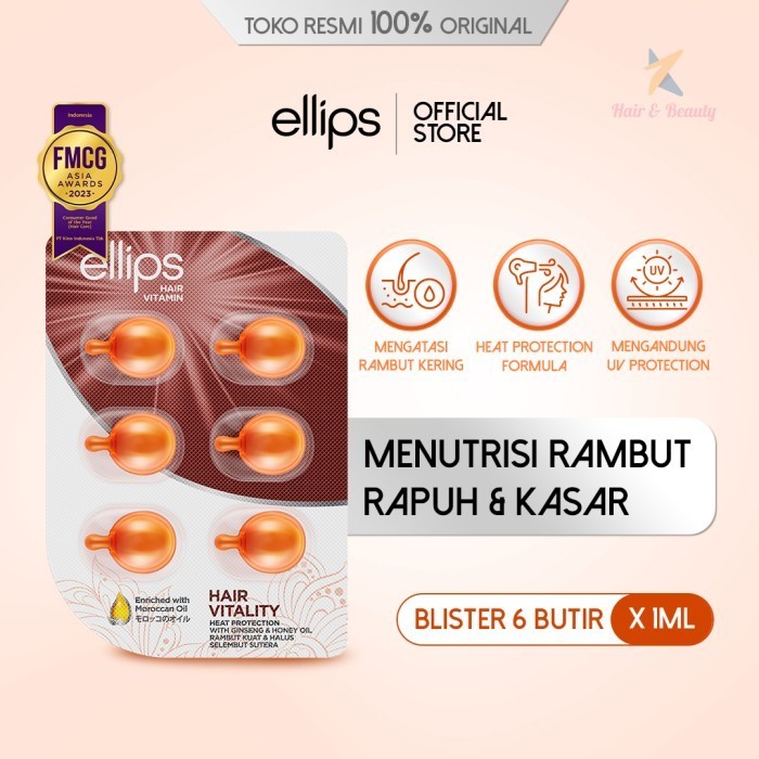 Jual Ellips Hair Vitamin Moroccan Hair Vitality Blister 6 Butir ...