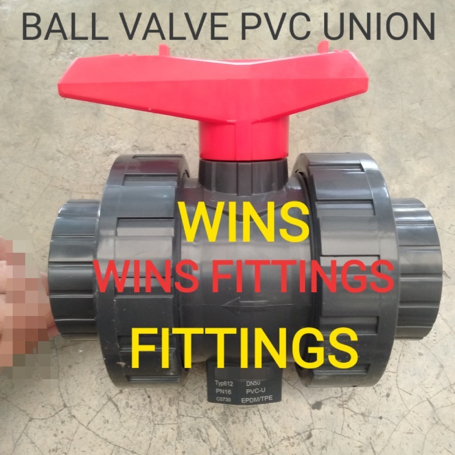 Jual Ball Valve Union PVC Socket 1/2" Stop keran watermur plastik sock ...