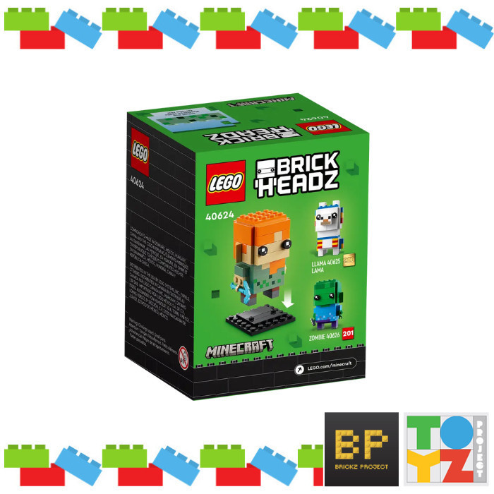 Jual Lego 40624 Brick Headz Minecraft - Alex | Shopee Indonesia