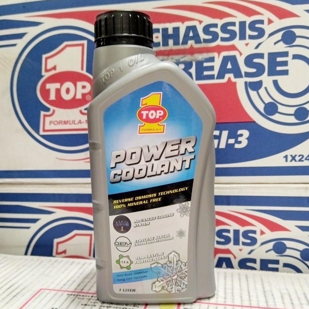 Jual RADIATOR COOLANT TOP 1 / TOP1 / TOP ONE POWER COOLANT 1 LITER BIRU ...