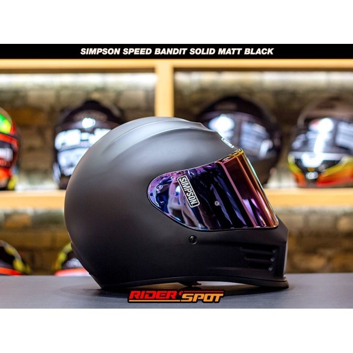 Jual Helm Motor SIMPSON Speed Bandit Solid Matte Black Full Face ...