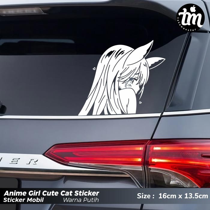 Jual Stiker Mobil Kaca Belakang Mobil Sticker Bumper Anime Girl Cute ...
