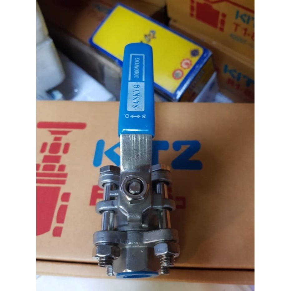 Jual BALL VALVE 3PC SIZE 1/2 INCH SANKYO STAINLESS STEEL 316 - STOP KRAN | Shopee Indonesia