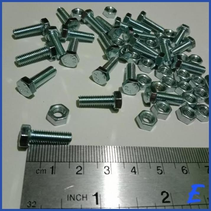 Jual |ZFA | BAUT MUR PUTIH M5 X 15 MM GALVANIS ( KUNCI 8 ) | Shopee Indonesia