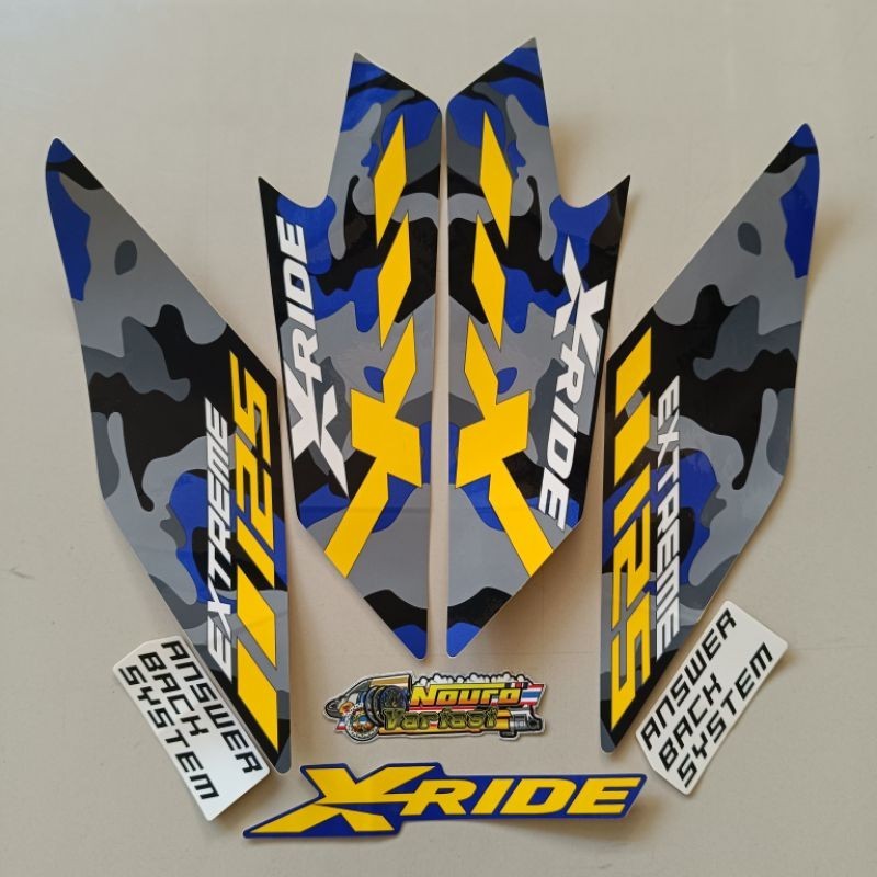 Jual striping yamaha x-ride xride 125 2021 2022 biru list standar ...