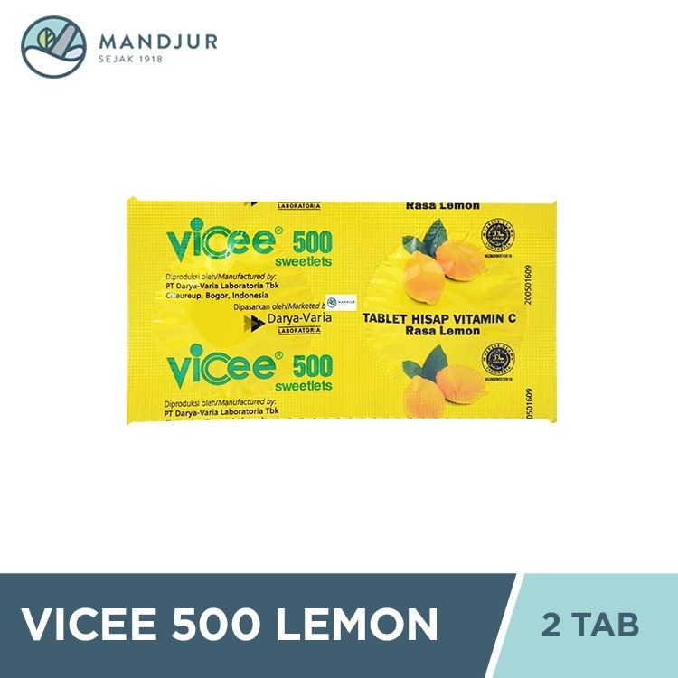 Jual Vicee 500 Mg Lemon 2 Tablet - Tablet Hisap Vitamin C 500 Mg ...