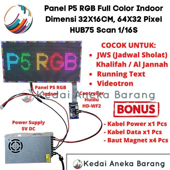 Jual Panel Module Modul LED P5 Running Text SMD RGB Full Color Indoor ...