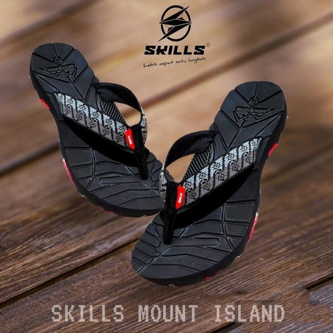 Jual SKILLS Barqun Mount Island - Sandal Pria Casual Jepit Gunung JP Grey | Shopee Indonesia