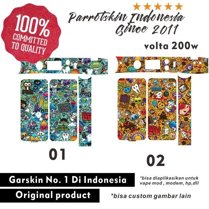 Jual Garskin Skin hotcig Volta 200w full body JDM bom sticker bisa ...