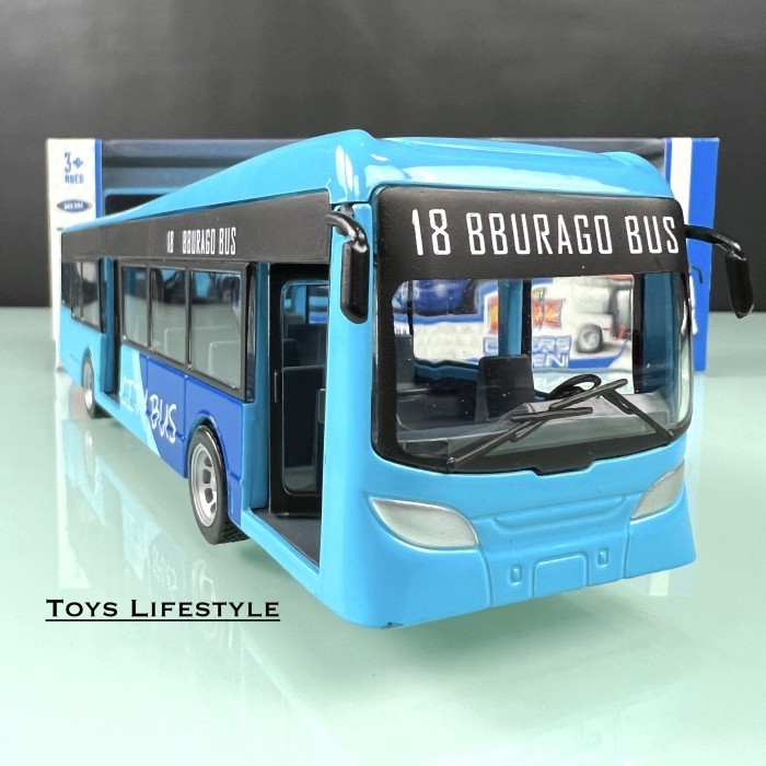 Jual Bburago Diecast - Bus Kota / City Bus With Doors O Skala 1:43 Blue ...