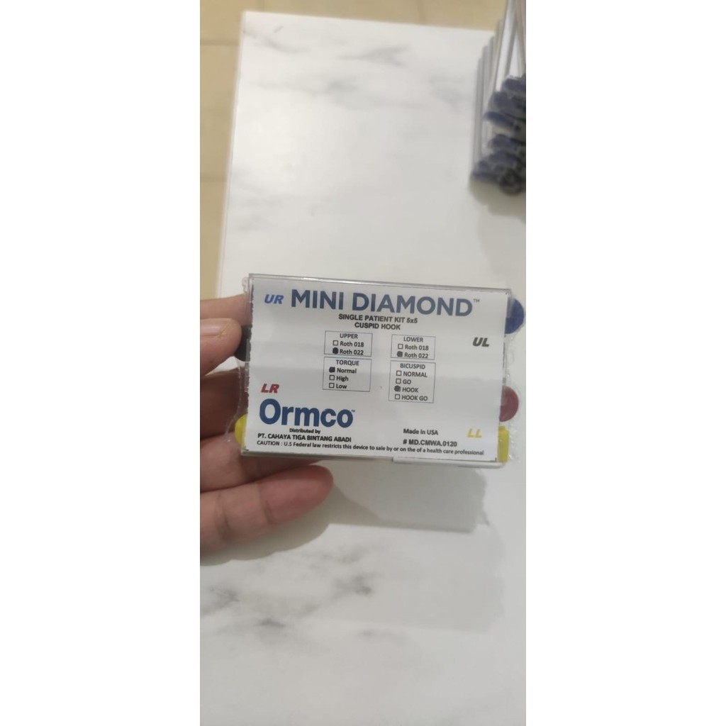 Jual ORMCO BRACKET MINI DIAMOND ROTH SLOT .022 | Shopee Indonesia