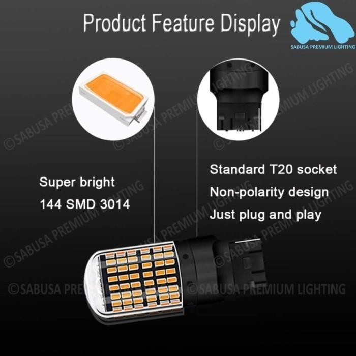 Jual LAMPU SEIN LED MOBIL SIGRA 2021 T20 7440 CANBUS SEN DAJJAL 144 ...