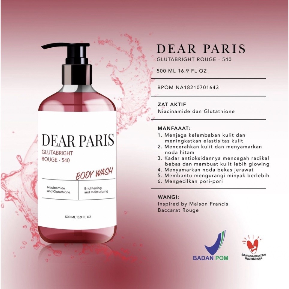 Jual Dear Paris Body Wash Body Care English Pear / Bacca Rouge 540 Isi ...