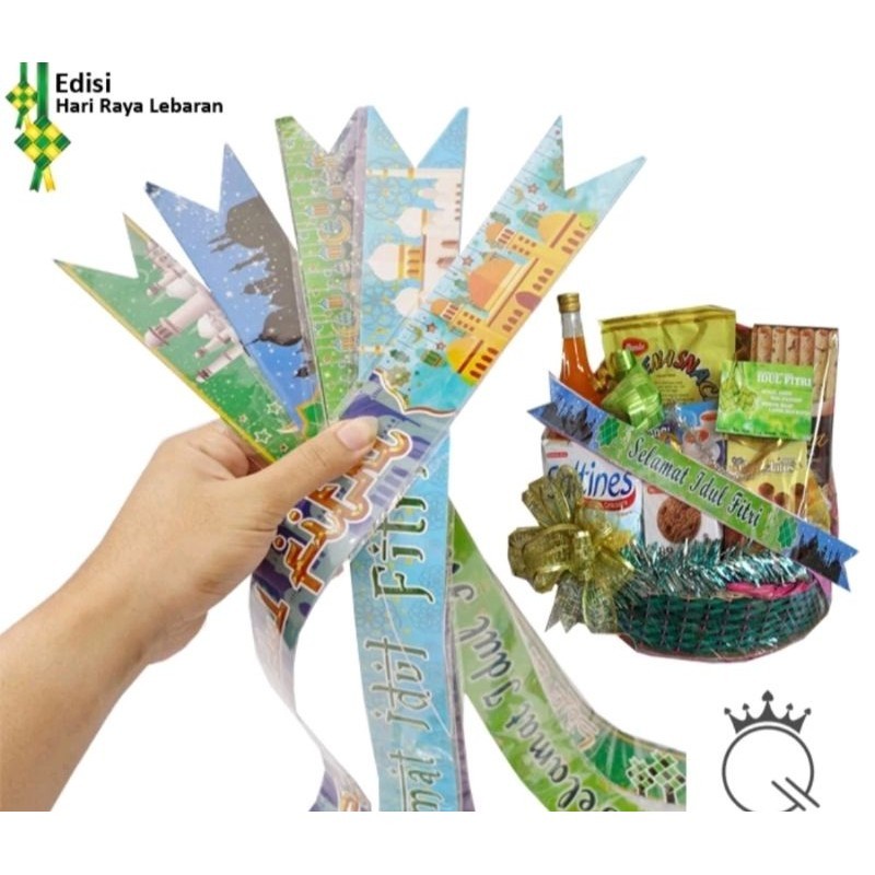 Jual (10 lembar)Pita Belt Paper Belt Idul Fitri Kertas Parcel Hampers ...