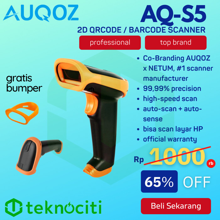Jual Auqoz Aq-S5 Laser Barcode / Qr Code Scanner 1D / 2D | Shopee Indonesia