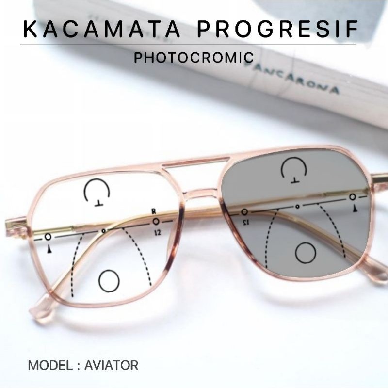 Jual Kacamata AVIATOR Lensa PROGRESIF Photocromic Untuk Baca dan jalan ...