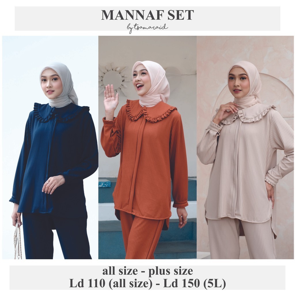 Jual MANNAF Knit Set By TSAMARAID Busui JUMBO BIGSIZE PREMIUM one set knit wanita EIDSERIES ...