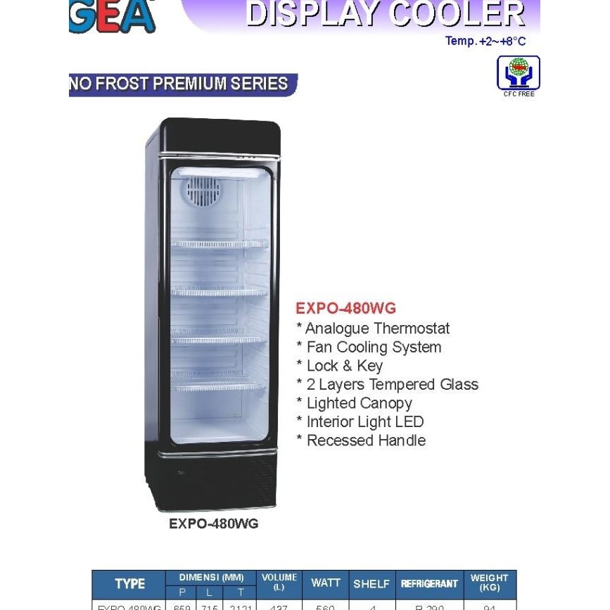 Jual Kulkas Showcase Gea Expo 480 Wg Expo480Wg (Tipe Terbaru ...