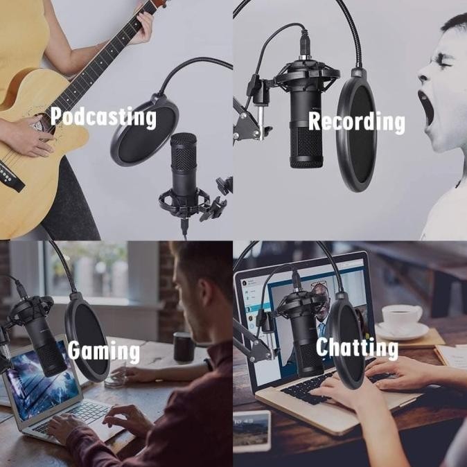 Jual Soundtech Usb Microphone Mic Condenser Recording Streaming Podcast ...