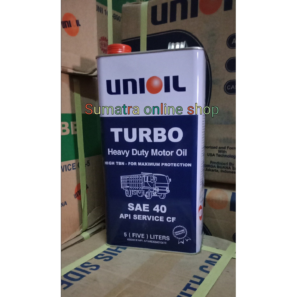 Jual BEBAS ONGKIR - Oli mesin union/unioil turbo sae 40 (5liter) -heavy ...