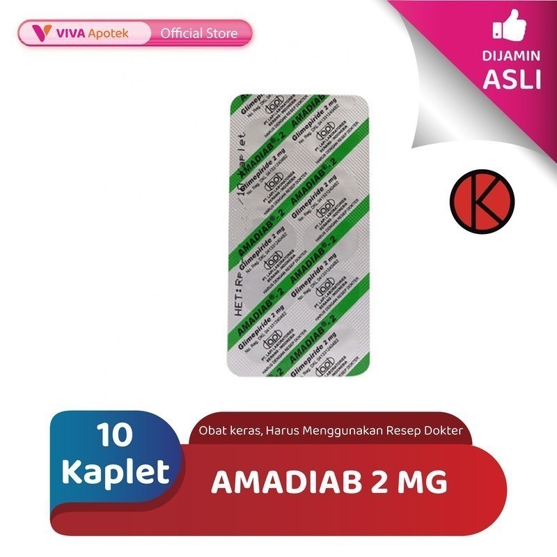 Jual Amadiab 2 mg / Glimepiride 2 mg / Diabetes Melitus (10 Kaplet ...
