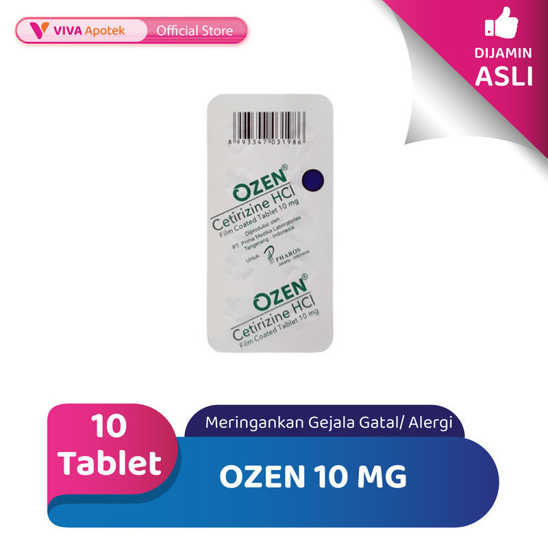 Jual Ozen 10 mg / Cetirizine / Gatal / Alergi (10 Tablet) | Shopee ...