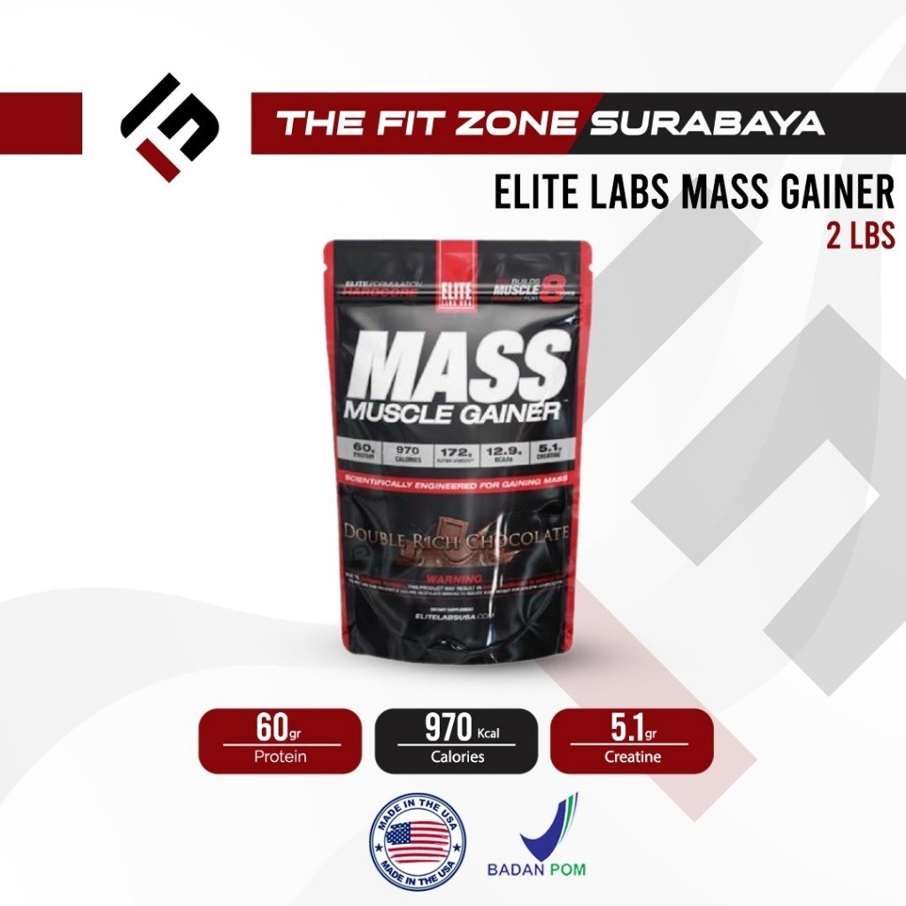 Jual ELITE LABS Mass Muscle Gainer 2 Lbs Supplementasi Fitness Weight ...