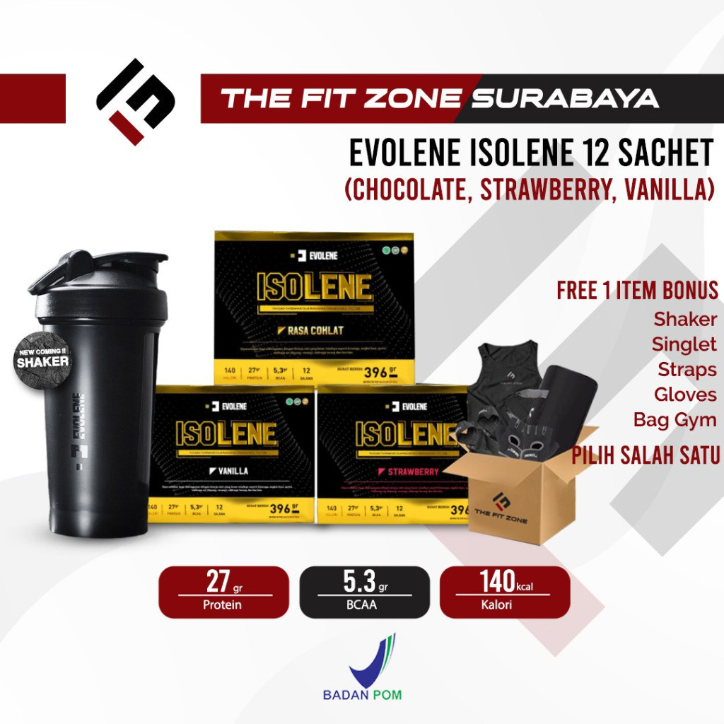 Jual EVOLENE Isolene 396 Gram (12 sachet) Susu Whey Protein Isolate ...