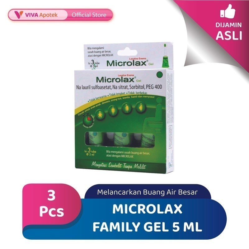Jual Microlax Family Gel 5 ml untuk Melancarkan Buang Air Besar (3 Pcs ...