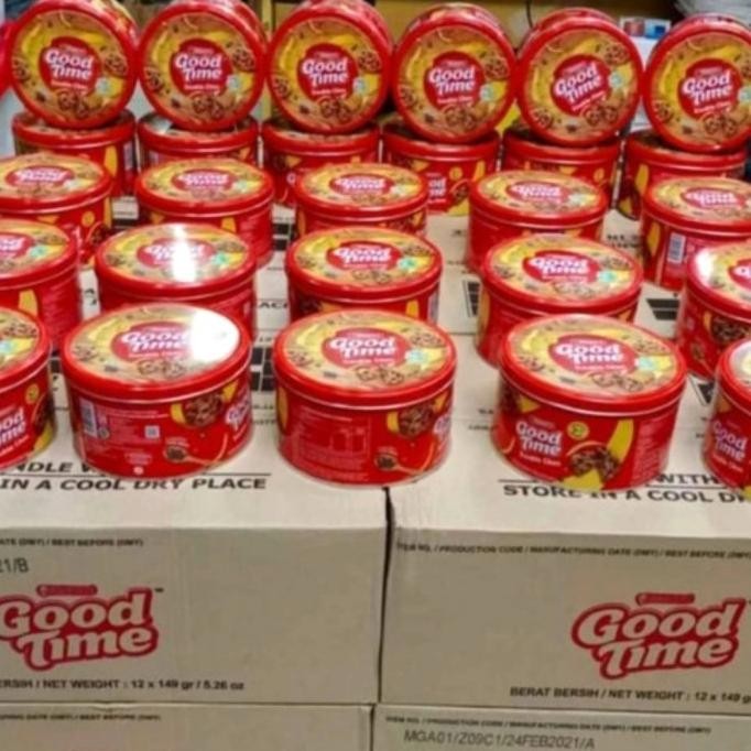 Jual 12 PCS / 1 KARTON GOOD TIME COOKIES 149 gr BISKUIT KALENG KUE ...