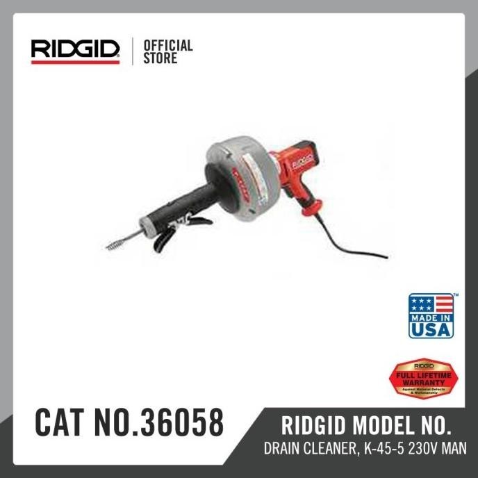 Jual Ridgid Drain Cleaner Sink Machine, K-45Af 230V-36058 | Shopee ...