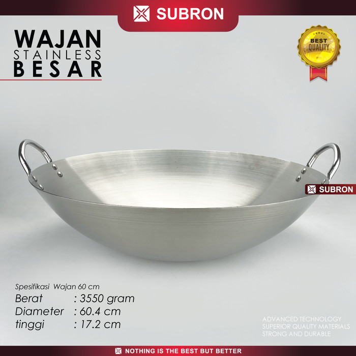 Jual Subron Wajan Besar Stainless 60Cm Kuali Wok Tebal Penggorengan ...