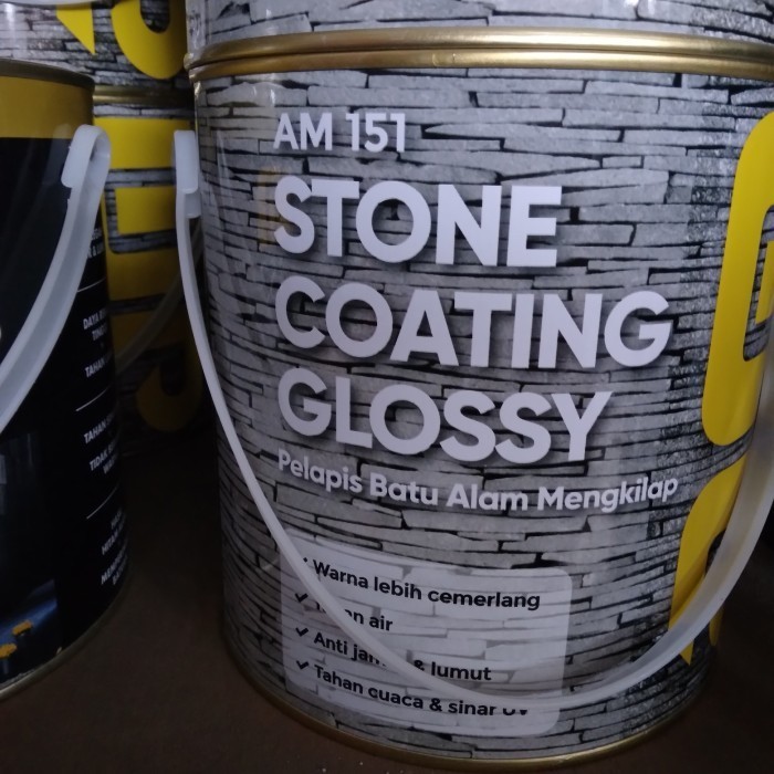 Jual CAT BATU ALAM AM 151 STONE COATING GLOSSY 2.5 LITER KILAP COATING ...