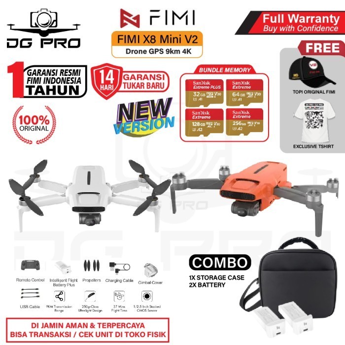 Jual Drone FIMI X8 MINI V2 Combo GPS 9km 4K 3-axis Gimbal - X 8 Mini V 2 | Shopee Indonesia