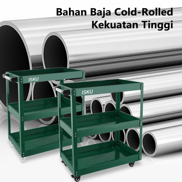Jual Isku Troli Bengkel Rak 3 Susun Trolly Trolley Besi Rak Kerja ...