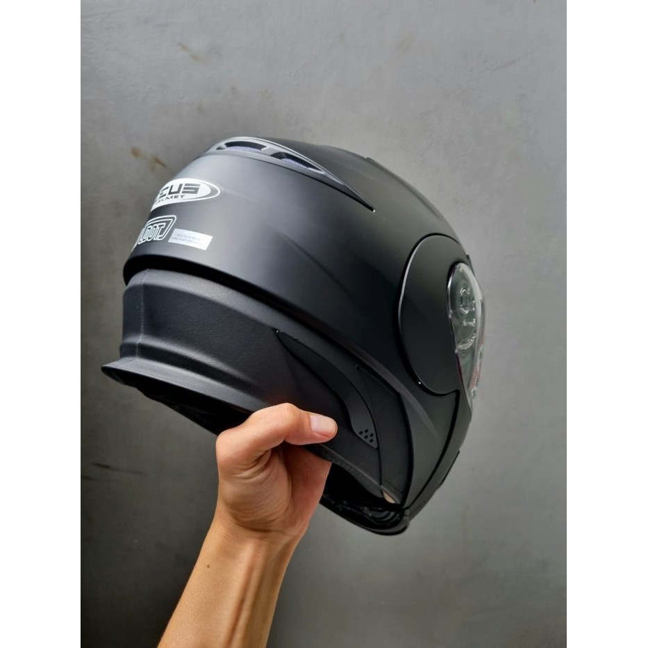 Jual Zeus Zs 3020 Matt Black Modular Flip Up Double Visor | Shopee ...