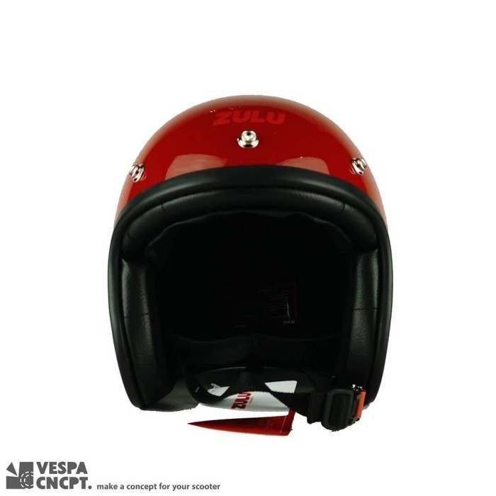 Jual Zulu Osiris Helmet Helm Red Rubber Retro Half Face Vespa | Shopee ...