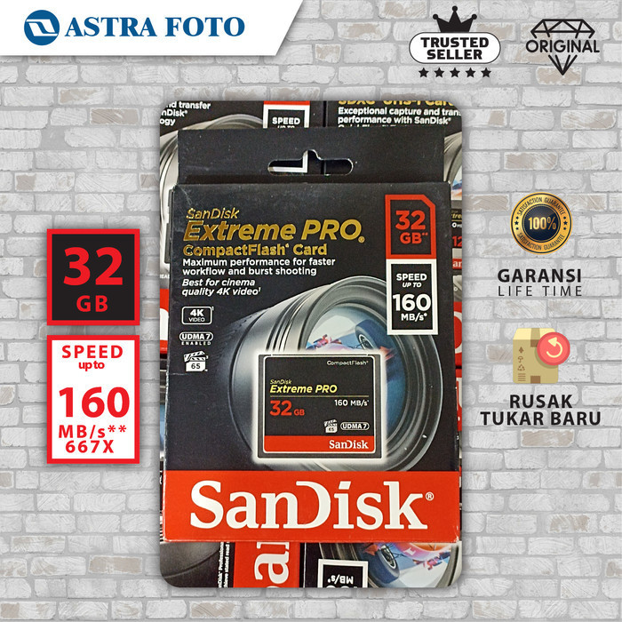Jual Sandisk Extreme Pro Compact Flash Card (160Mb/S) 32Gb | Shopee Indonesia