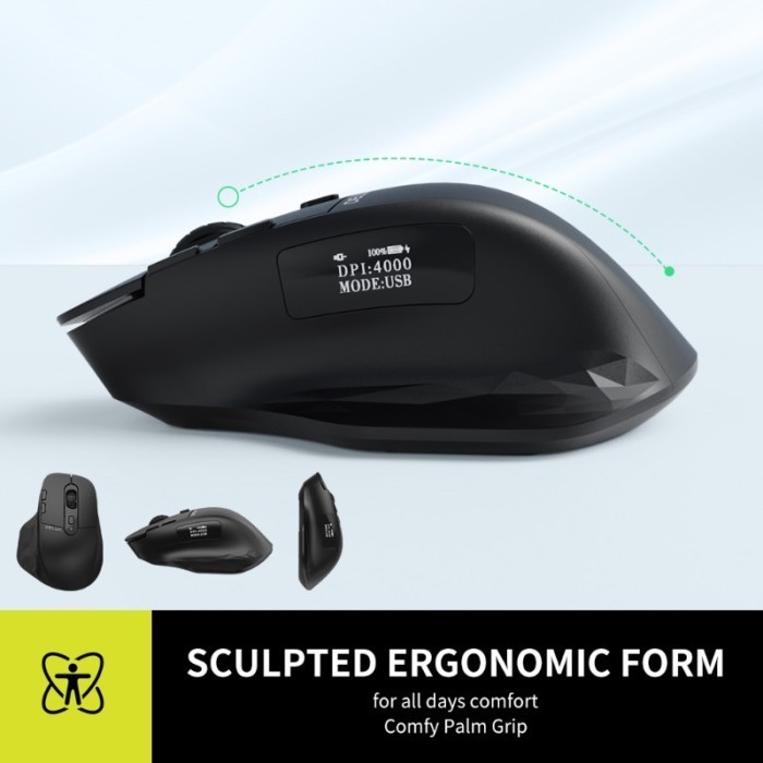 Jual Delux M912 Wireless Ergonomic With Oled Screen | Shopee Indonesia