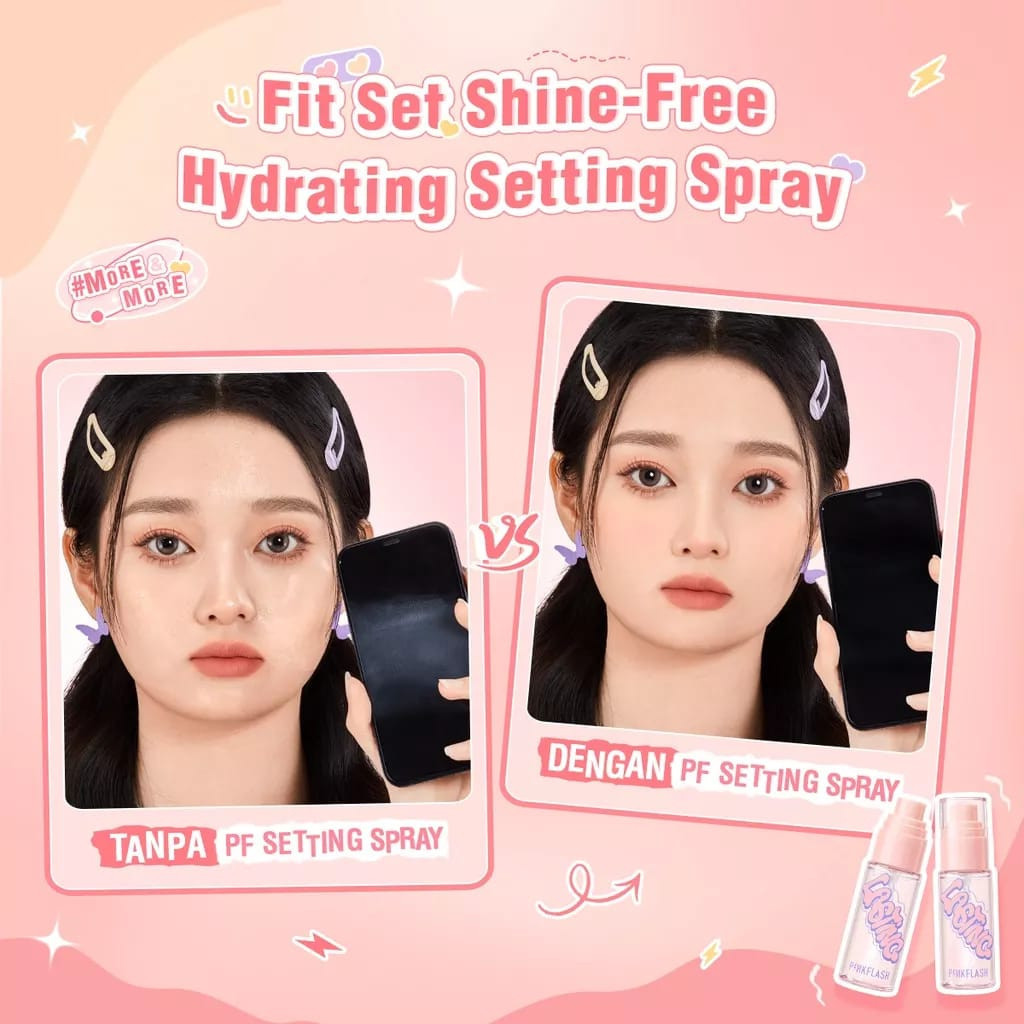 Jual PINKFLASH (SP01) Setting Spray Shine-free Hydrating Oil-control Matte Extend makeup wear ...
