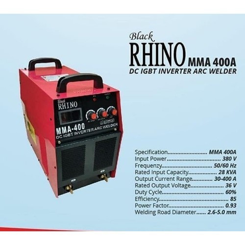 Jual Rhino Mesin Las Mma 400 A3 A 3 Phase Inverter Travo Mma400 ...