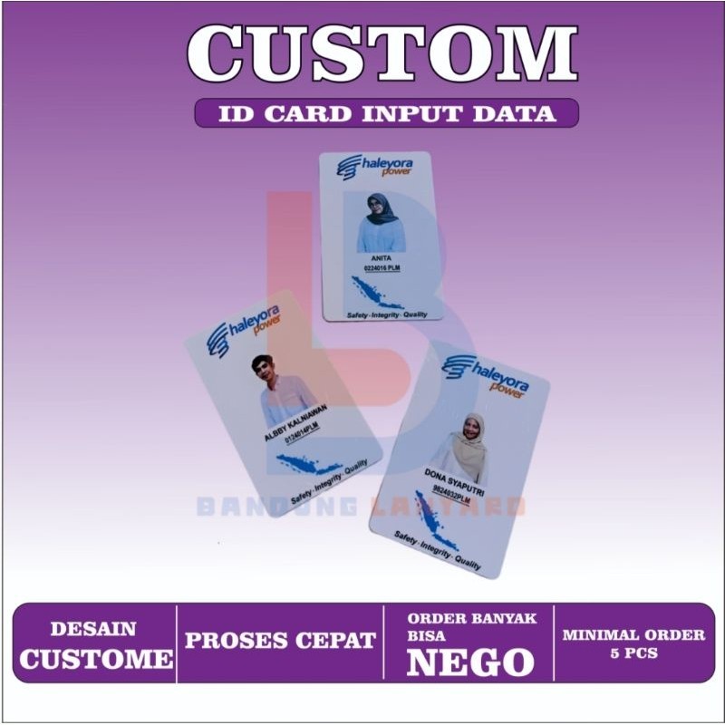 Jual custom id card kartu name tag tanda pengenal atm bahan pvc ...