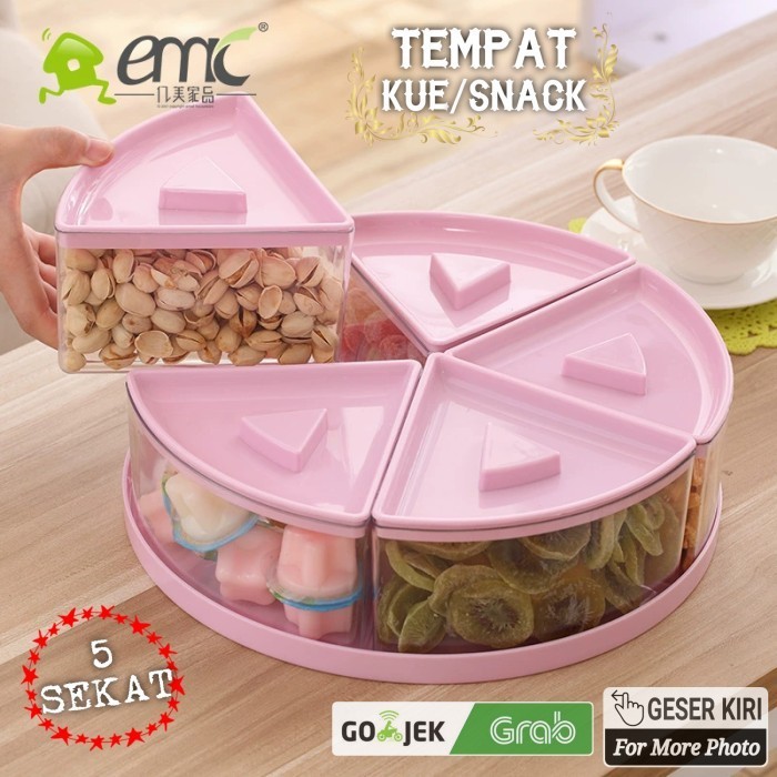 Jual Snack Box 5 Sekat Tempat Kue Kering Snack Lebaran Toples Box Kue ...