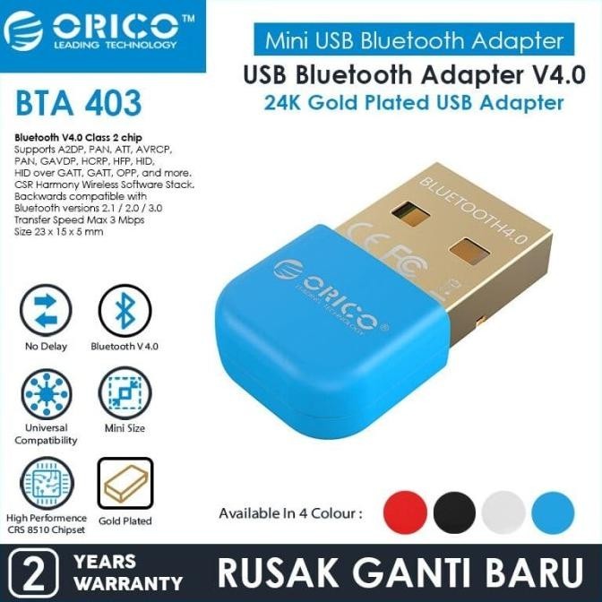 Jual Orico Bta-403 Usb Bluetooth Adapter 4.0 - Blue | Shopee Indonesia