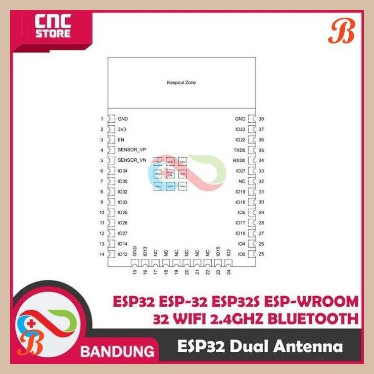 Jual Cn Esp32 Esp 32 Esp32s Esp Wroom 32 Wifi 2 4ghz Bluetooth Dual