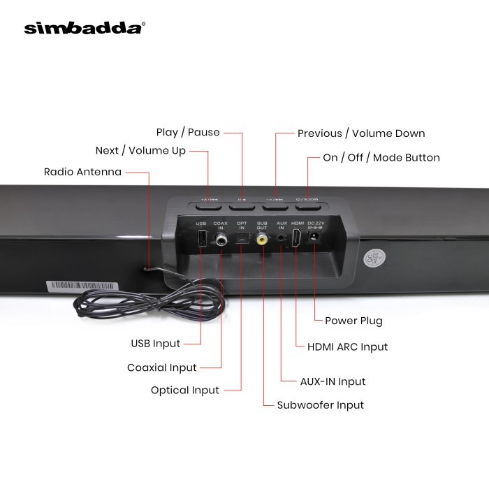 Jual Simbadda Cst 906N+ Soundbar Tv Wireless Bluetooth Home Theater ...