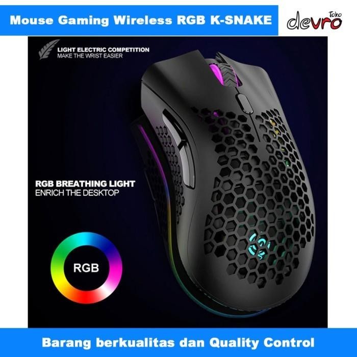 Jual Mouse Gaming Wireless Rgb Honeycomb 3 Dpi Gear 2.4Ghz - K-Snake ...