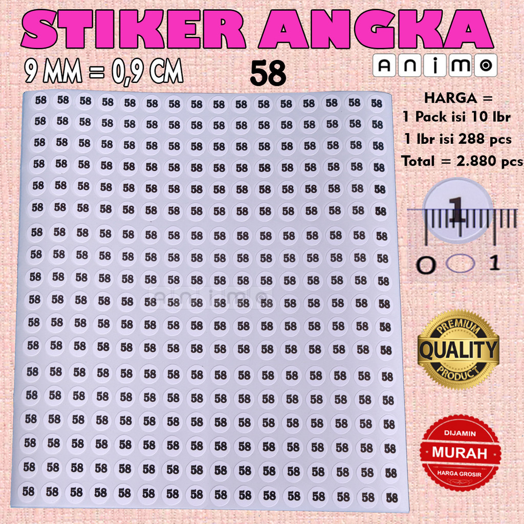 Jual STIKER ANGKA bulat - Stiker angka 1 2 3 4 5 6 7 8 9 10 sd 60 ...